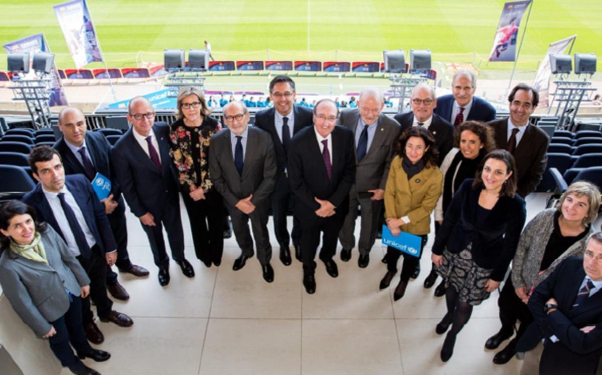 El FC Barcelona y Unicef celebran su colaboración