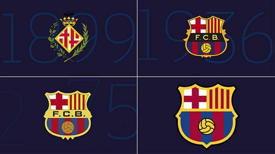 La evolución del escudo del FC Barcelona: once versiones en 119 años