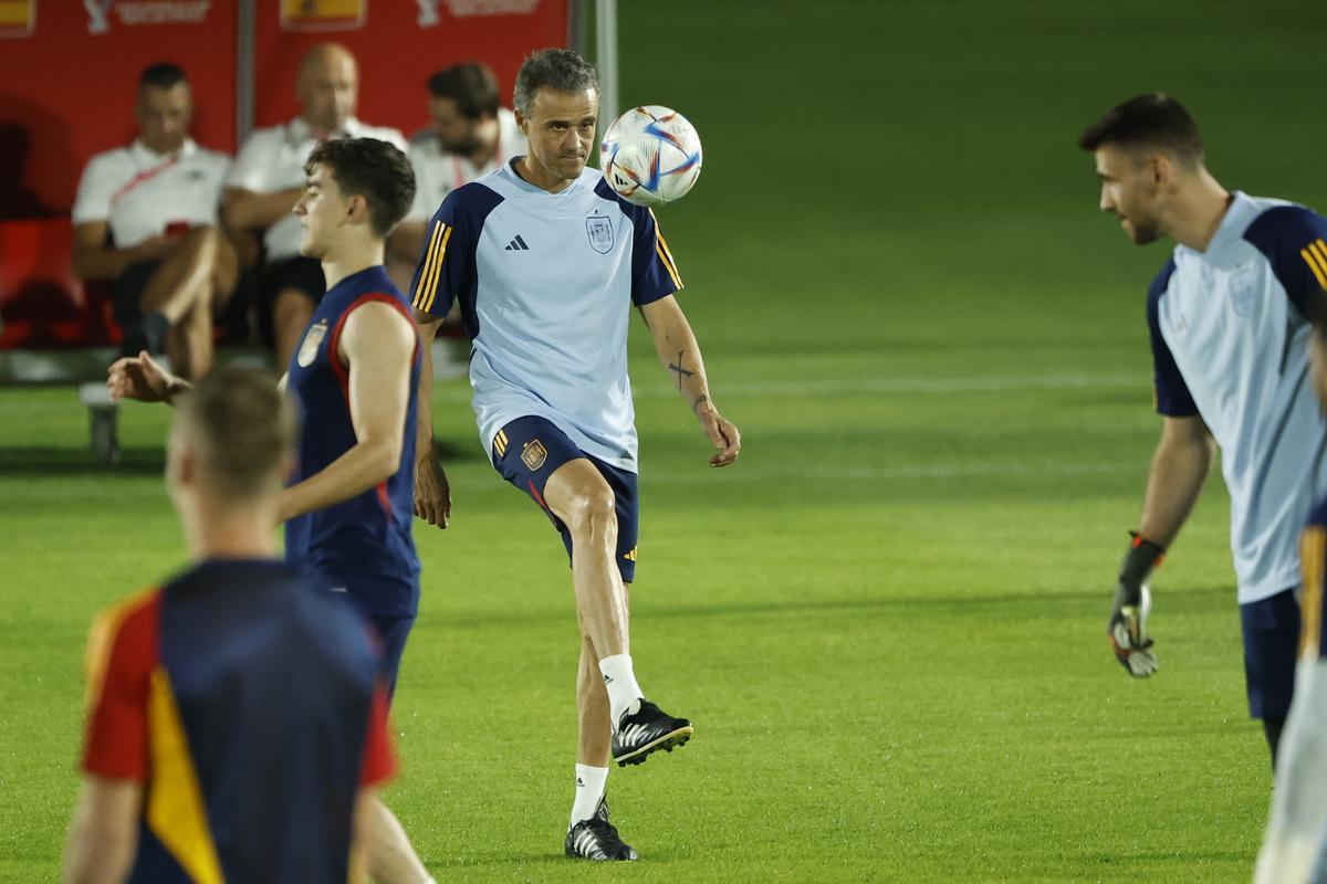 Último entrenamiento de España antes del partido contra Alemania