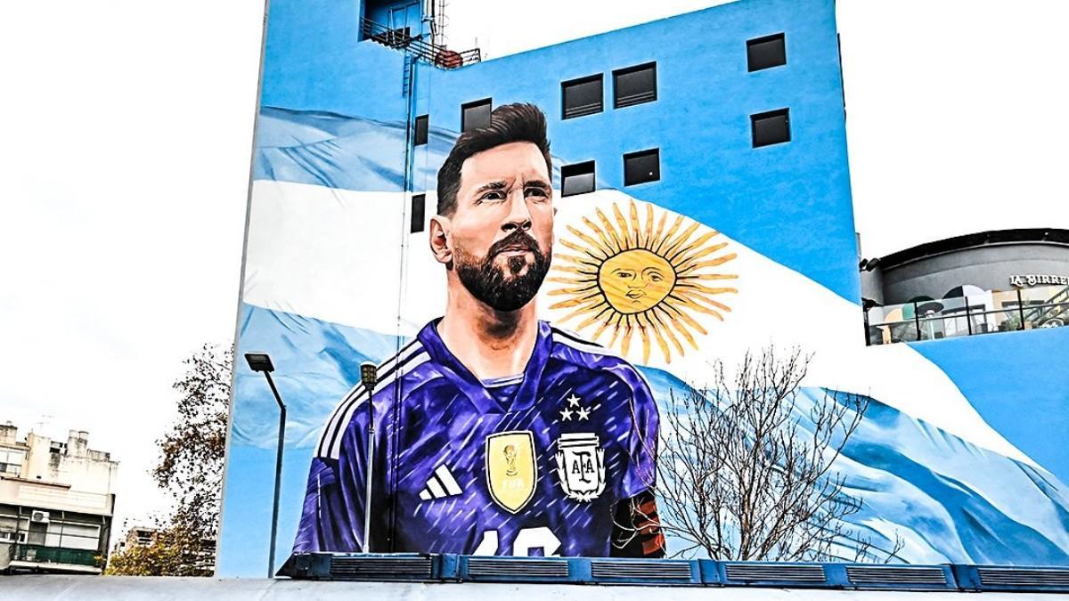 Villa del Parque inmortaliza a Messi con un espectacular mural