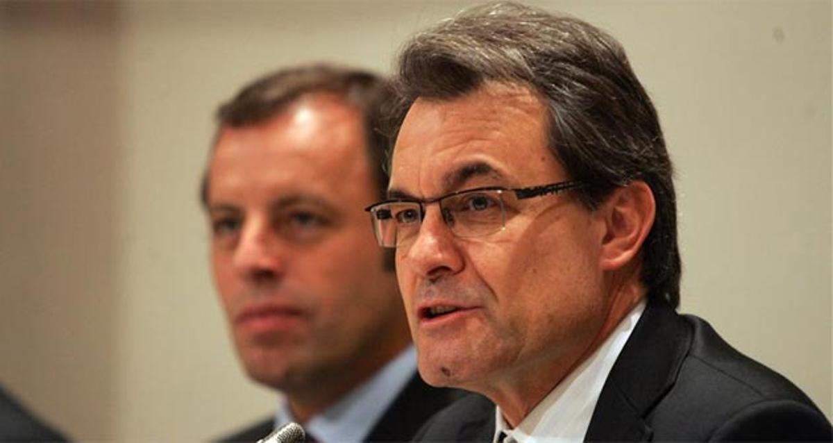 Mas y Rosell coincidieron en el acto de presentación de 'FutbolNet'