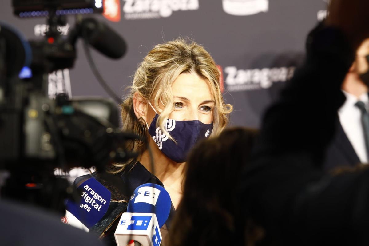 Yolanda Díaz, en la gala de entrega de los Premios Feroz